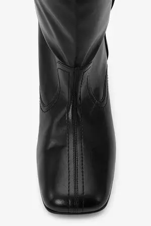 GANNI Slouchy Gathered Detail Heeled Boots - Black