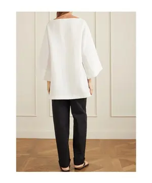 THE ROW Wide Sleeved Linen Blouse - White