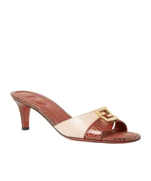 Fendi Ff Buckled Slip-on Heeled Sandals