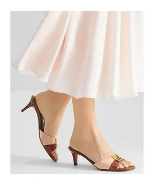 Fendi Ff Buckled Slip-on Heeled Sandals
