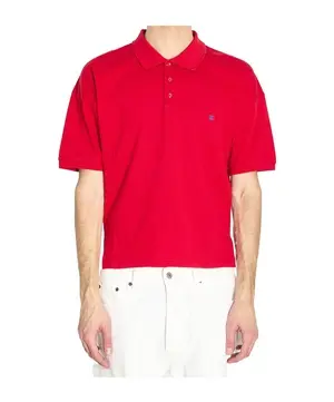 Celine Polo Shirt In Pique Cotton Jersey - Red