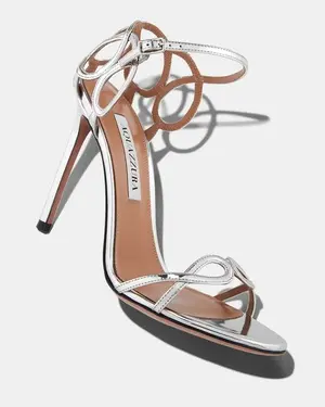 AQUAZZURA Hula Cutout-strap Stiletto Sandals - Silver