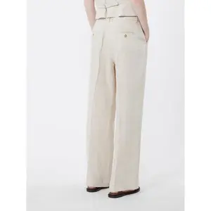 Max Mara Malizia Pressed Crease Wide Leg Pants - Beige
