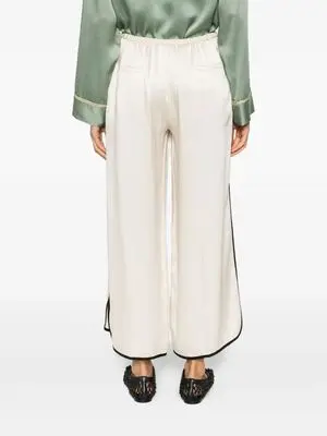 FORTE_FORTE Contrast-trim Wide-leg Trousers - White