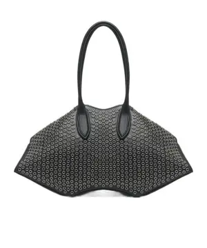 Alexander McQueen Manta Shoulder Bag With Studded Detail - Black
