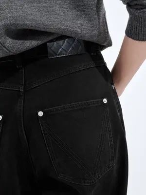 Bottega Veneta Faded Wide Leg Jeans