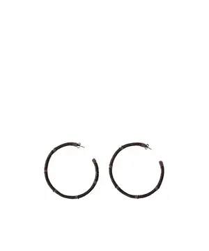 Brunello Cucinelli Monili Embellished Hoop Earrings - Brown