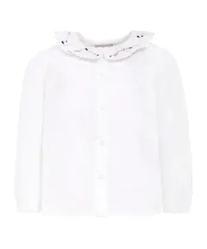 Bonpoint Jora Long-sleeved Ruffled Collar Shirt