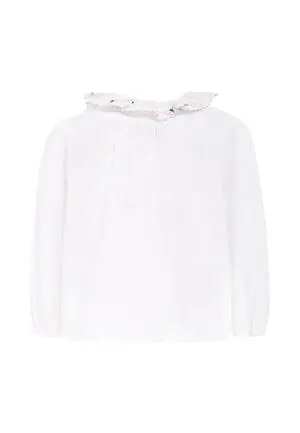 Bonpoint Jora Long-sleeved Ruffled Collar Shirt