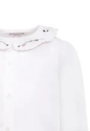 Bonpoint Jora Long-sleeved Ruffled Collar Shirt