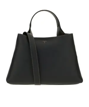 TOD'S Logo Printed Small Tote Bag - Black