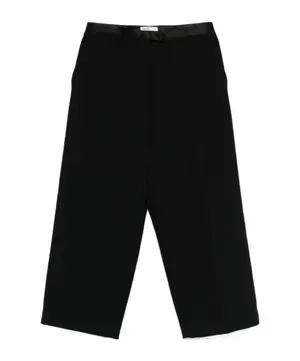 Khaite Wide-leg Cropped Trousers - Black