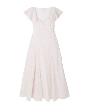 Posse Marlowe Flutter Scoop-neck Midi Dress - No
