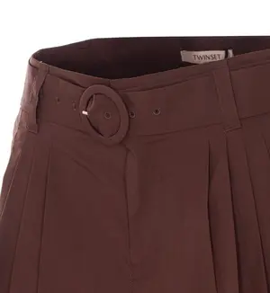 TWINSET Embroidered Belted Shorts