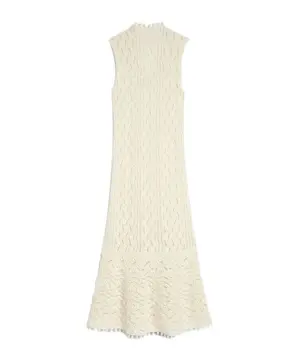 JIL SANDER V-neck Sleeveless Knitted Maxi Dress