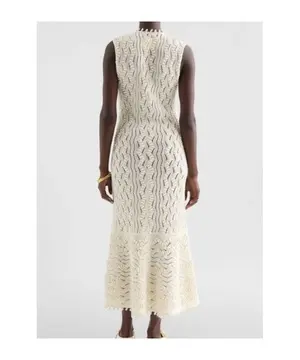 JIL SANDER V-neck Sleeveless Knitted Maxi Dress