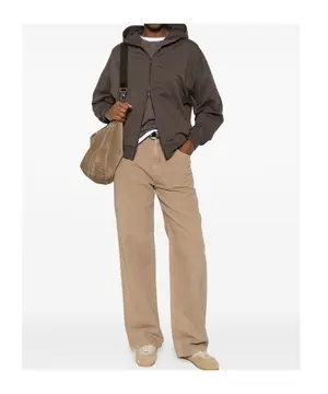 Brunello Cucinelli Monili-embellished Zip-up Hoodie - Brown