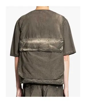 UMA WANG Sleeveless Vest With Button Closure And Multiple Pockets - Black