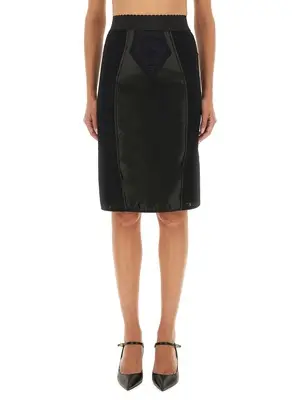 Dolce & Gabbana Lace Panel Midi Skirt