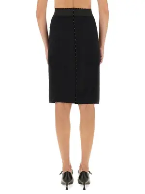 Dolce & Gabbana Lace Panel Midi Skirt