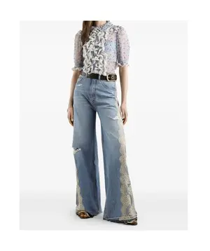 Dolce & Gabbana Paneled Lace Jeans - No