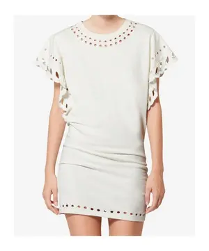 Isabel Marant Étoile Orlane Dress With Broderie Anglaise - Ecru