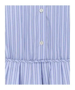 Aspesi Striped Pleated Dress - Blue