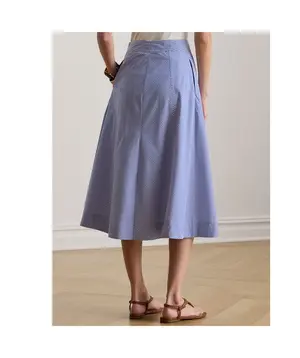 Ralph Lauren Striped Chevron Panel Midi Skirt