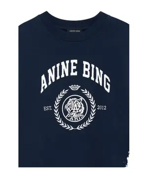 ANINE BING Miles Collegiate Logo Sweatshirt - Black