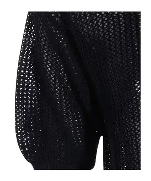 Antonelli Firenze Open-knit Short-sleeve Sweater - Black
