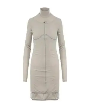 Off-white High Neck Day Dresses