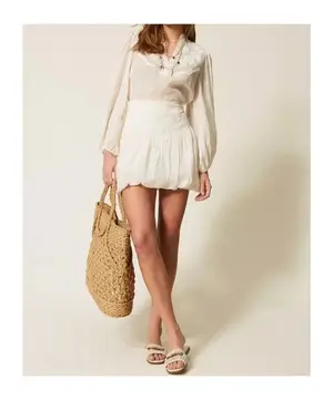 TWINSET Embroidered V-neck Blouse - No