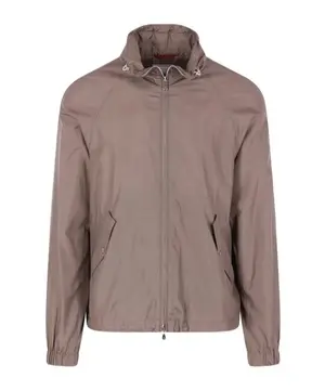 Brunello Cucinelli Brunello Cucinelli Long-Sleeved Zip-Up Jacket Hazelnut
