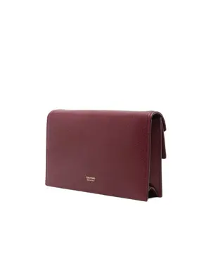 TOM FORD Logo Flap Clutch - Red