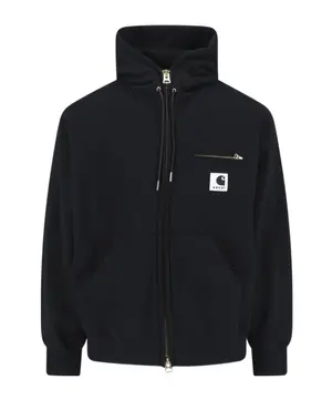 Sacai Zip-front Hoodie With Drawstring Hood - No
