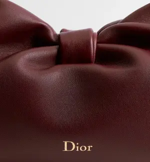 Dior Bow Detail Leather Shoulder Bag - Red