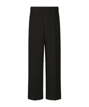 Issey Miyake Homme Plissé Pleated Wide Leg Trousers - Black