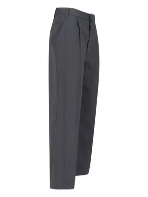 LOW CLASSIC Pleated Wide-leg Trousers - Black
