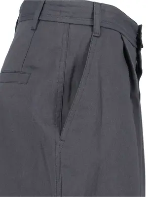 LOW CLASSIC Pleated Wide-leg Trousers - Black