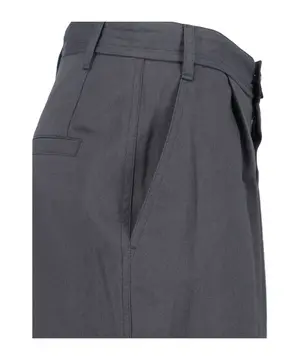 LOW CLASSIC Pleated Wide-leg Trousers - Black