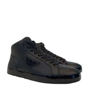 Emporio Armani Logo Detail High Top Sneakers