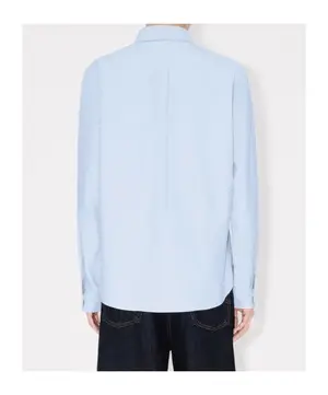Kenzo Boke Flower Embroidered Casual Shirt - Light Blue