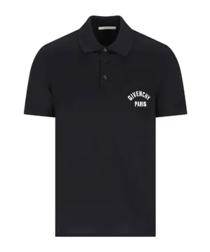 Givenchy Logo Embroidered Short-sleeved Polo Shirt - Black