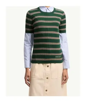 Moncler Striped Cotton Short Sleeve Polo Shirt