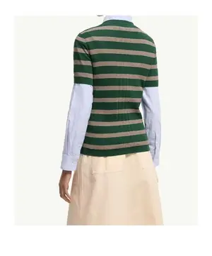 Moncler Striped Cotton Short Sleeve Polo Shirt