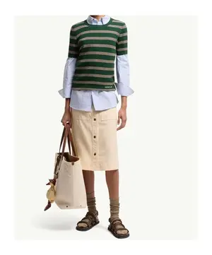 Moncler Striped Cotton Short Sleeve Polo Shirt