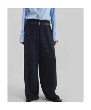 THE FRANKIE SHOP Pinstriped Wide-leg Trousers