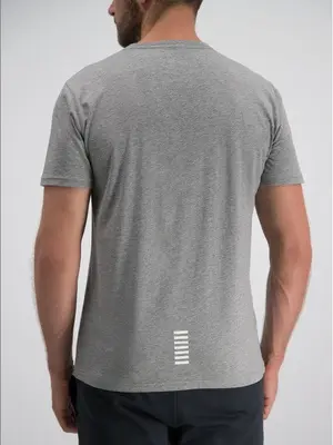 EA7 Logo Round-necked T-shirt - Gray