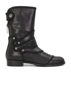 Dolce & Gabbana Leather Ankle Boots With Zipper Detail