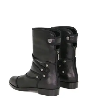 Dolce & Gabbana Leather Ankle Boots With Zipper Detail